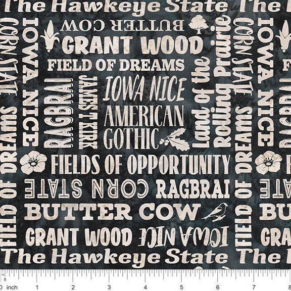 All Iowa Shop Hop 2024 - Island Batik - Iowa Text - Black – Quality ...